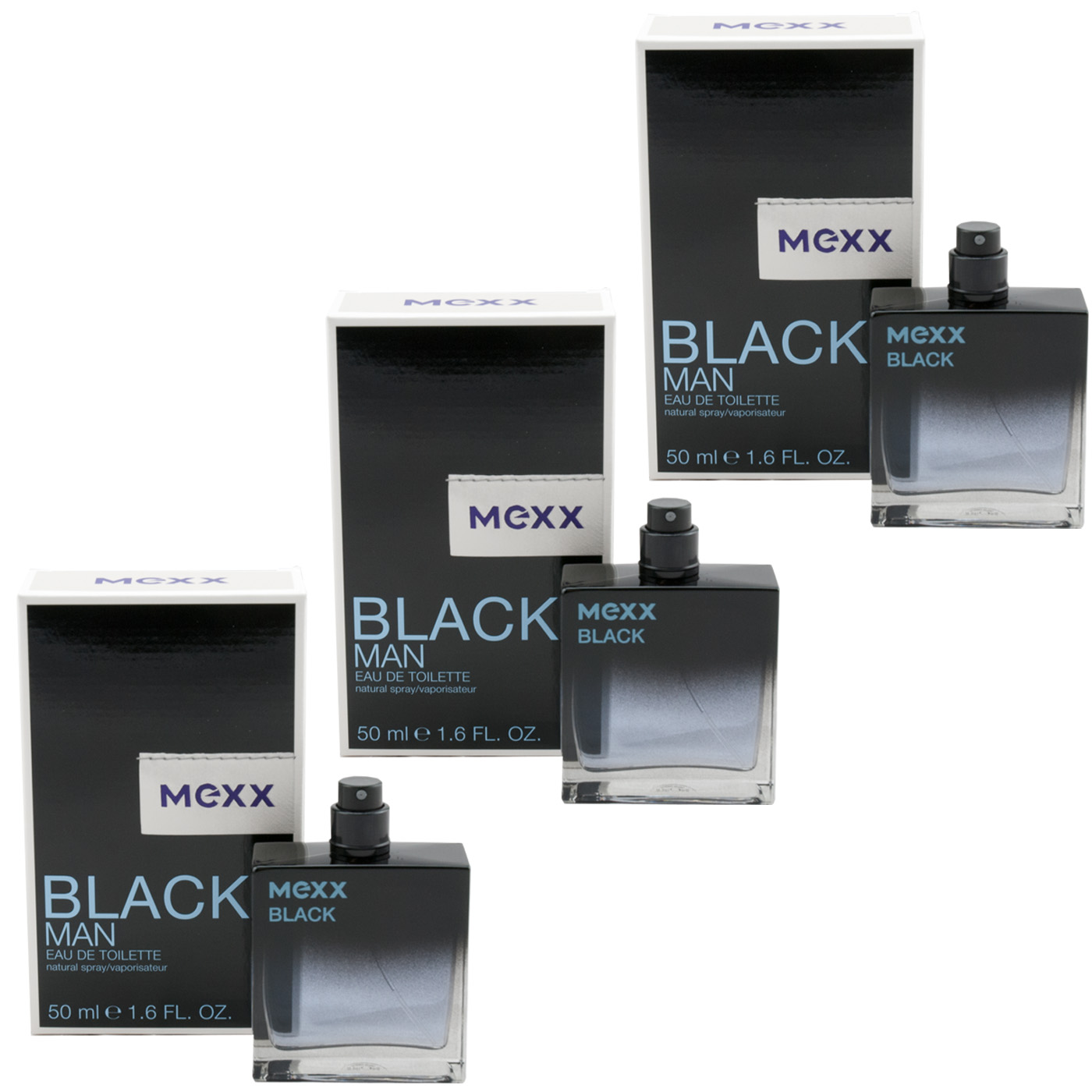 Mexx Black Man Eau de Toilette EDT Spray 3 x 50 ML for you | eBay